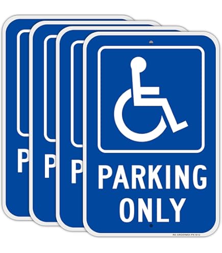 Van Accessible Reflective Aluminum Sign 18x12 Blue White SmartSign ...