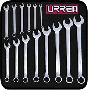 Urrea 1200D Juego de 14 Llaves Combinadas Pulido Espejo 12 Puntas en Pulgadas: Amazon.com.mx ...