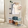 Amazon.com: OYEAL Coat Rack with Shoe Storage Clothes Rack with Shelves ...