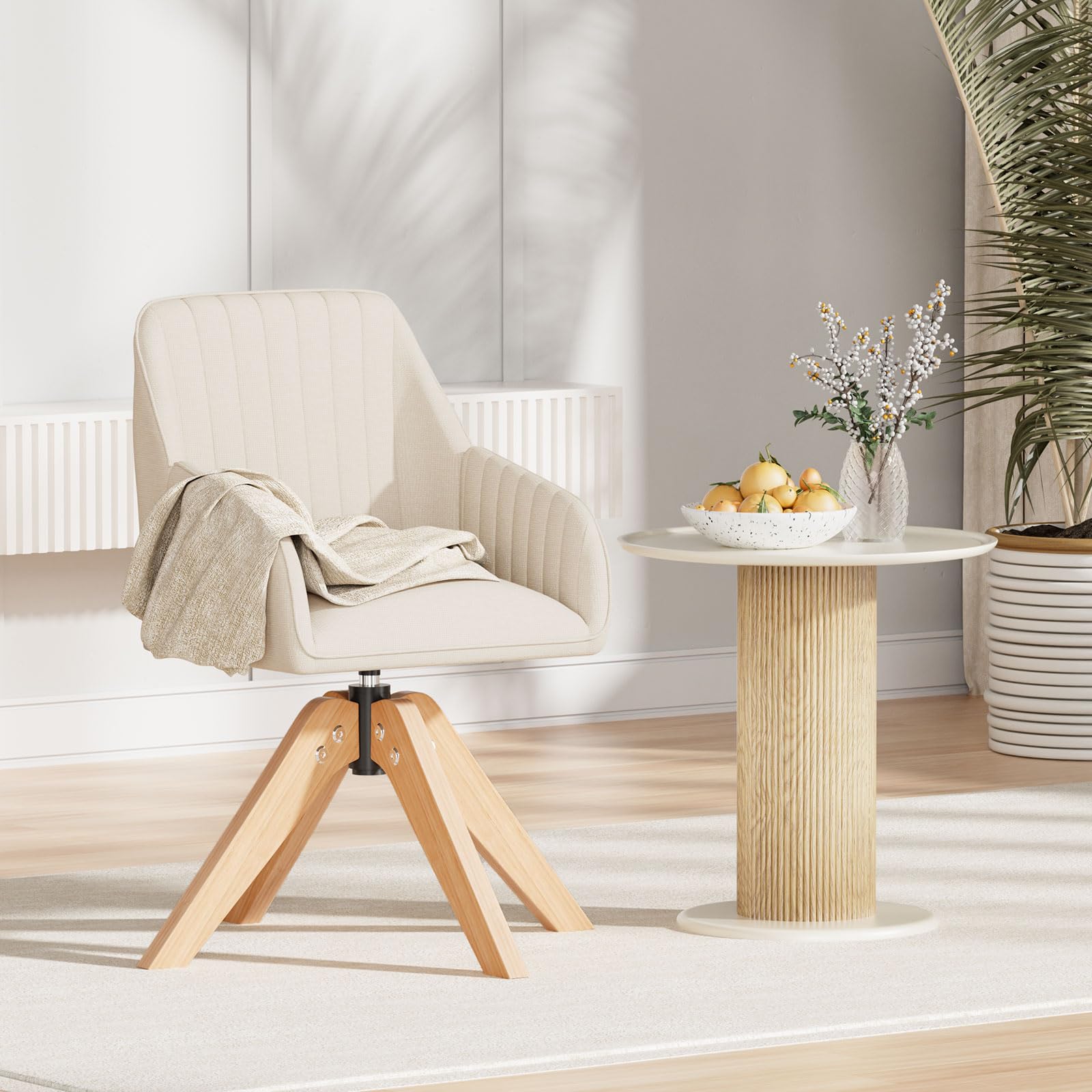 Furniliving Mid Century Modern Swivel Accent Chair for Living Room ...