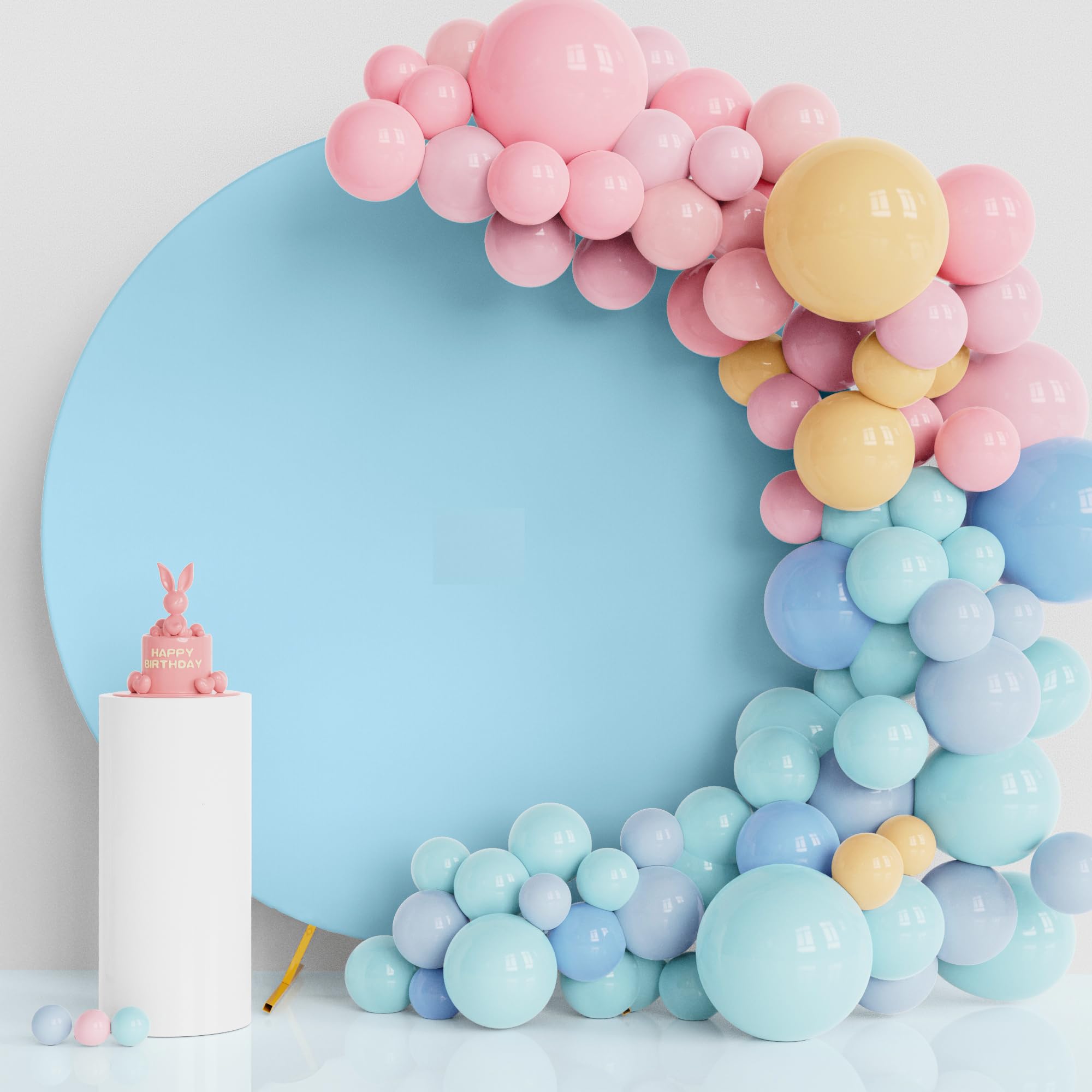 Wokceer 6.6FT Round Backdrop Cover Round Arch Covers Dusty Blue Spandex ...