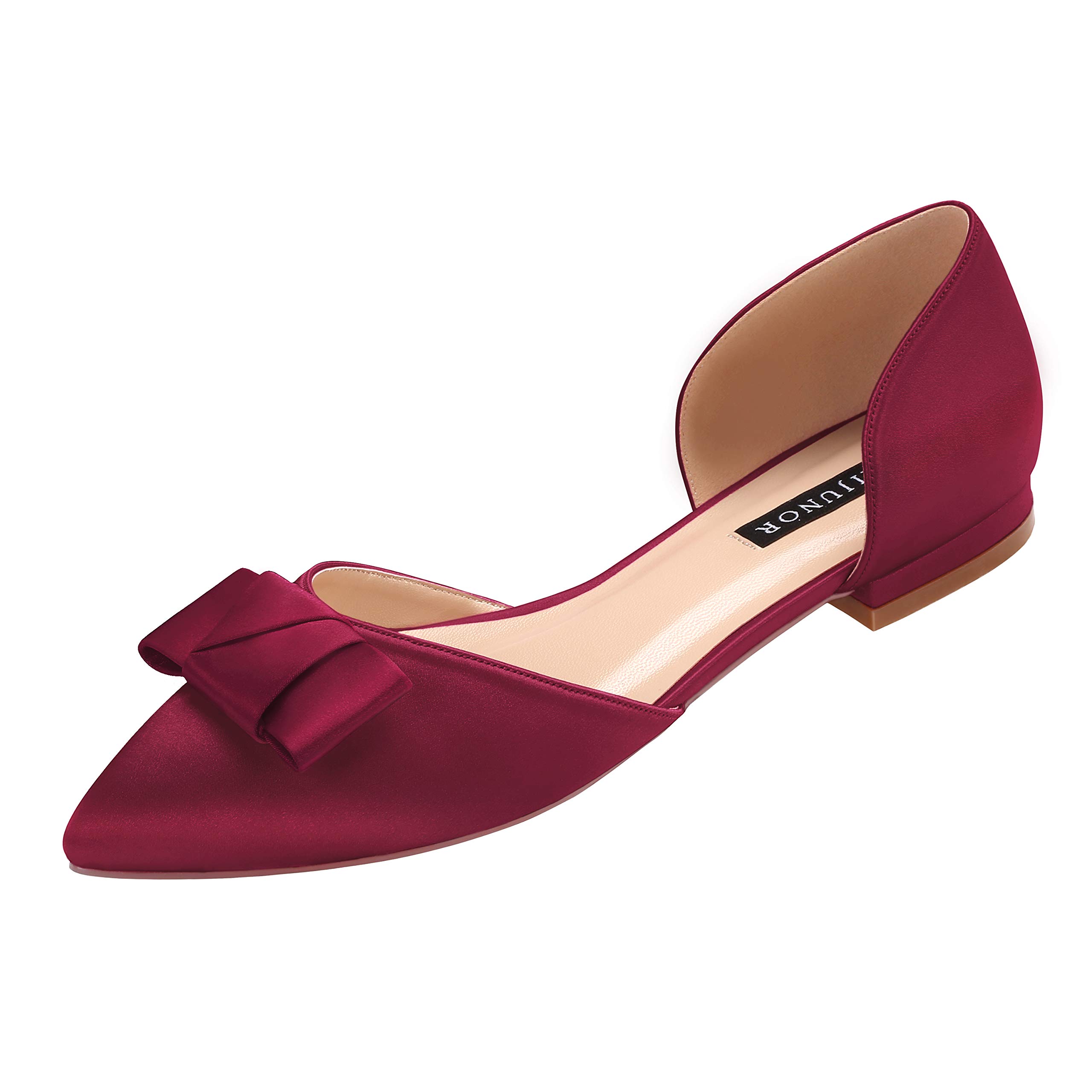 ERIJUNOR E0081A Comfortable Low Heel Wedding Shoes with Bow Knot D ...