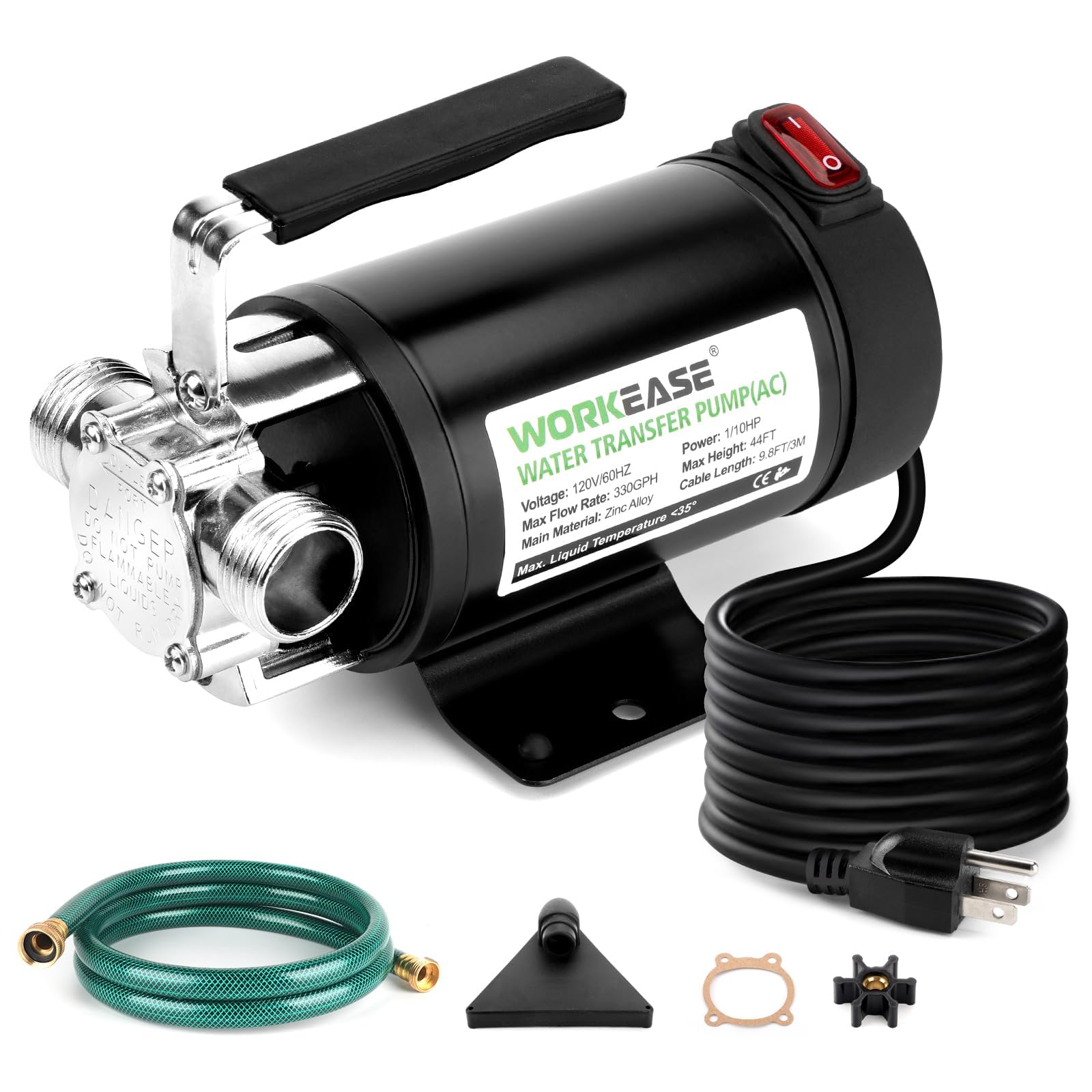 Water Transfer Pump, 120 v 330 Gallon Electric Utility Water Transfer ...