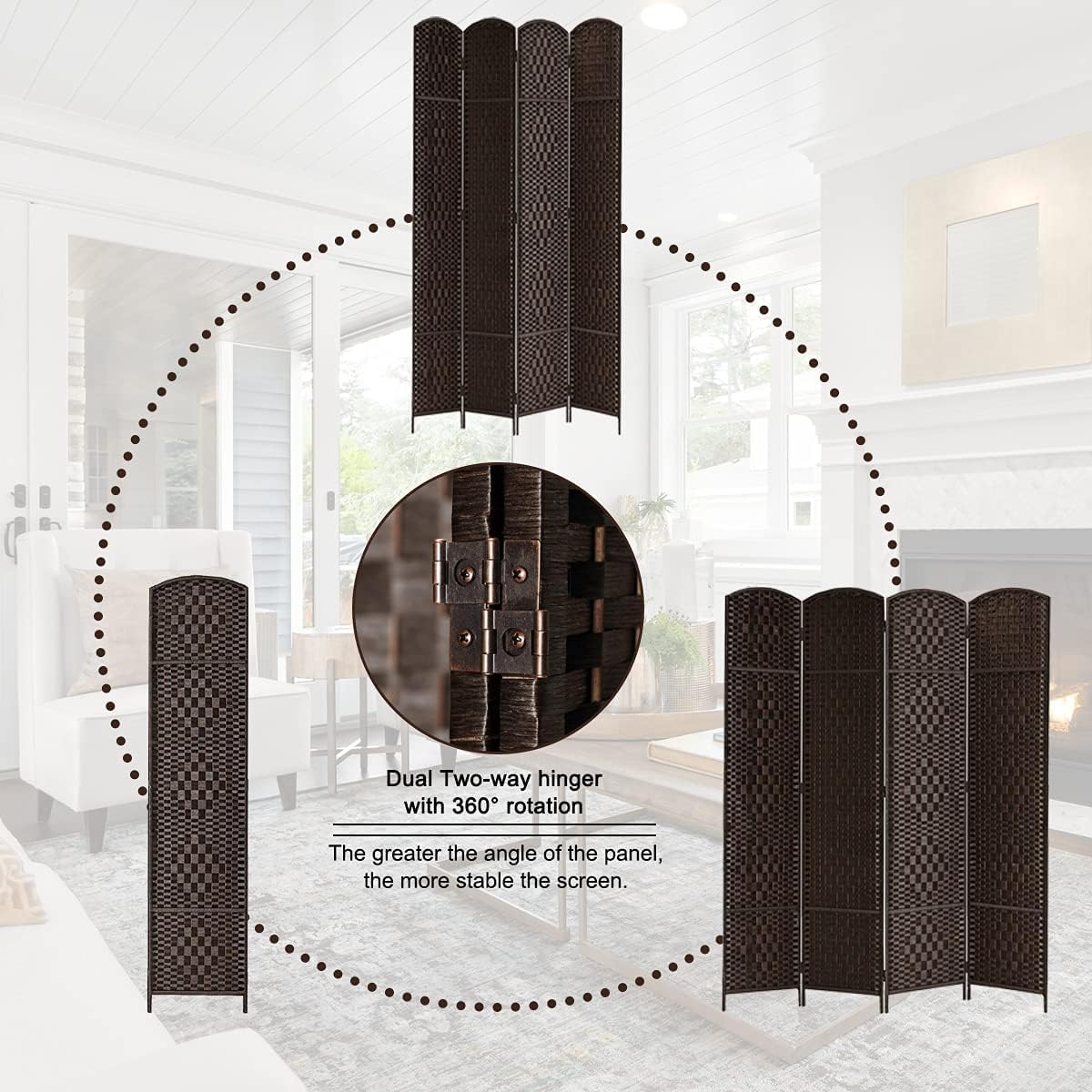Mua Rose Home Fashion Room Divider, 6 ft Tall Room Dividers and Folding ...