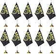 Amazon.com: WXTWK 12 Pack American USA Gold Crest Desk Flag Small Mini ...