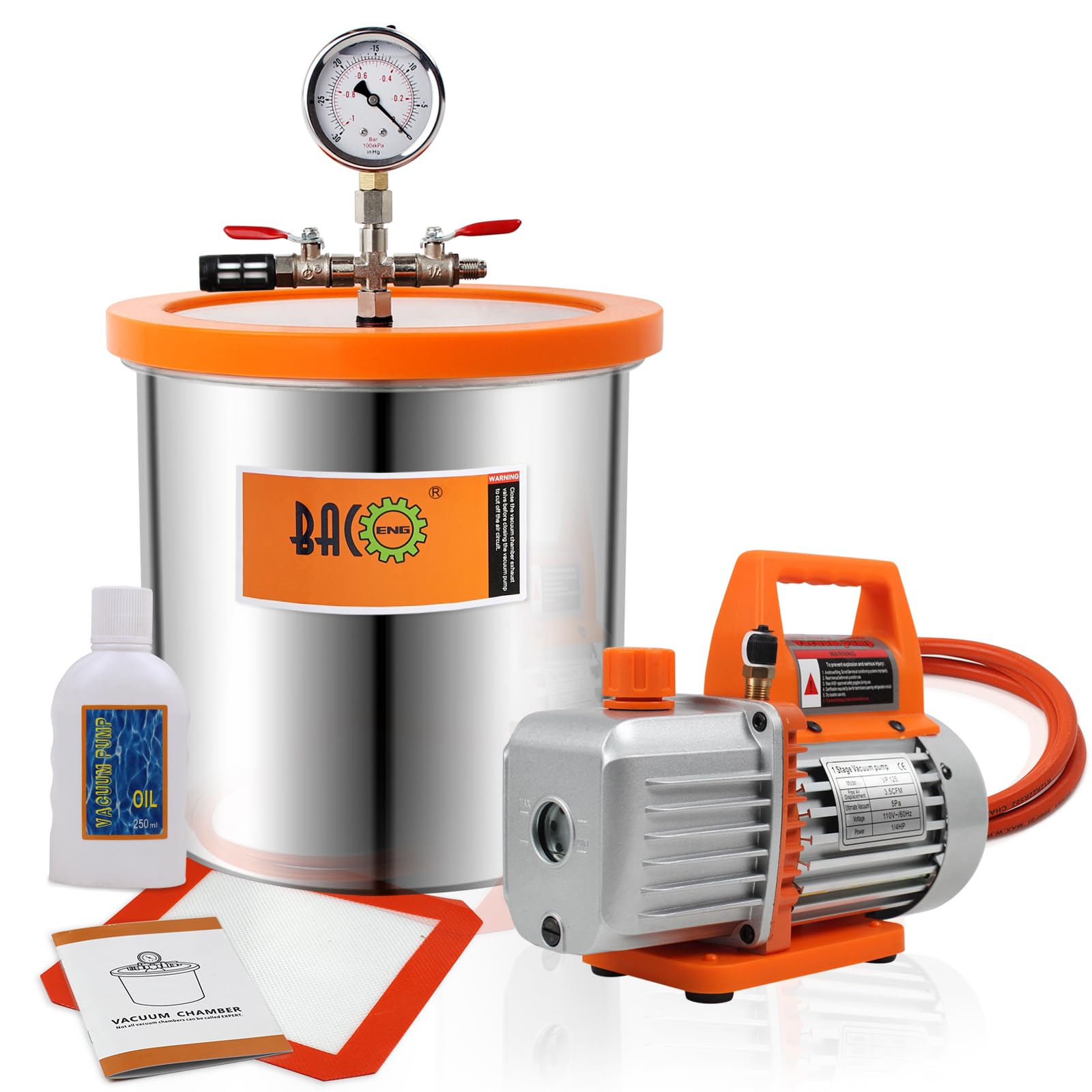 Mua BACOENG 3 Gallon Vacuum Chamber with Pump, Degassing Chamber Kit ...