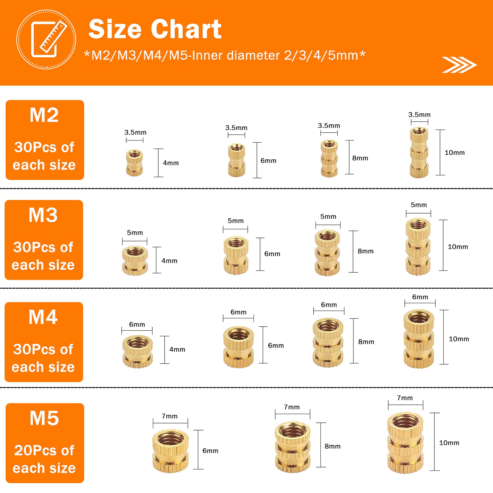 Mua Canitu 420Pcs M2 M3 M4 M5 Female Thread Knurled Nuts Threaded ...