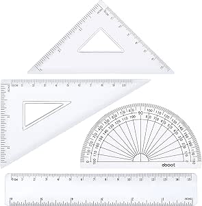 Amazon.com : eBoot 4 Pieces Math Geometry Tool Plastic Clear Ruler Sets ...