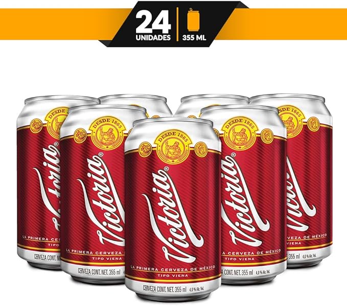 Cerveza Ámbar Victoria 24 latas de 355 ml c/u: Amazon.com.mx: Alimentos ...