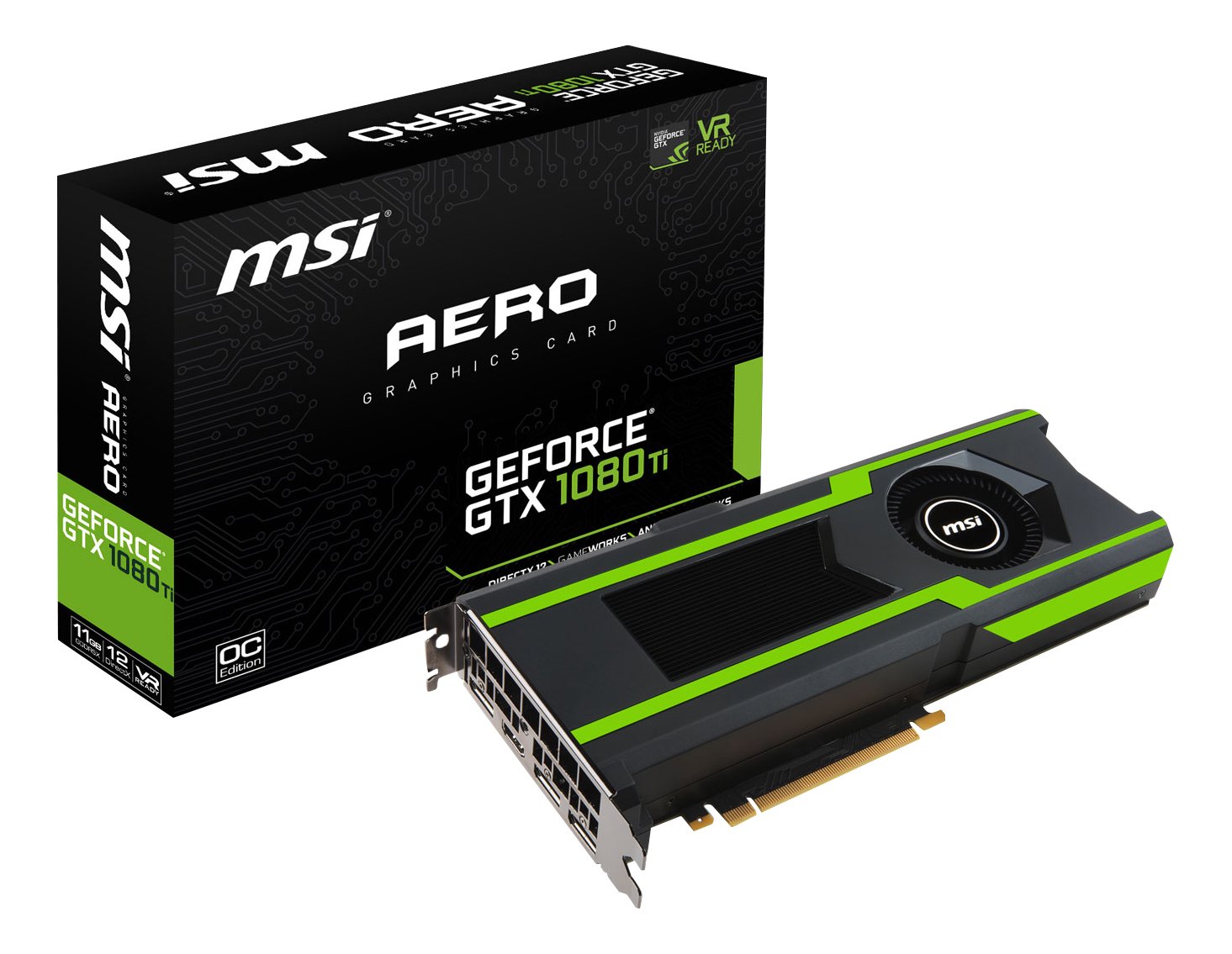 MSI GeForce GTX 1080 TI Aero 11G OC Scheda Grafica PCIE 3.0, 11 GB ...