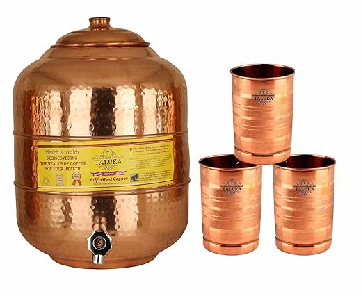 Buy Taluka Pure Copper Water Pot Storage Tank Matka 16 L Capacity 16000 ...