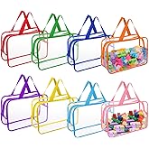 Amazon.com: 8 Packs 8 Colors Large Toy Storage Bags, Reusable Clear PVC Board Game Storage, Toy ...