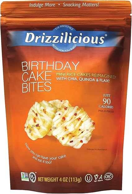 Drizzilicious Birthday Cake Mini Rice Cakes with White Chocolaty ...
