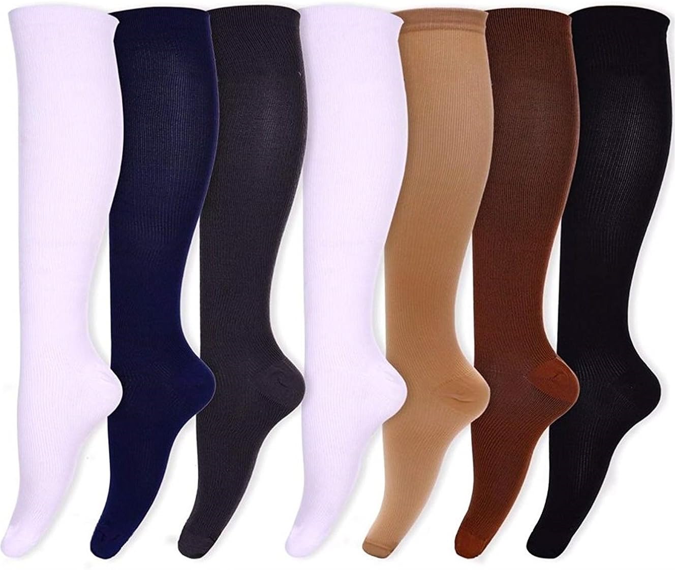 Amazon.com: 7-Pair Active Essential Compression Socks - Blood ...