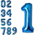 Amazon.com: 40 Inch Jumbo Blue Number 1 Balloon Giant Balloons Prom ...