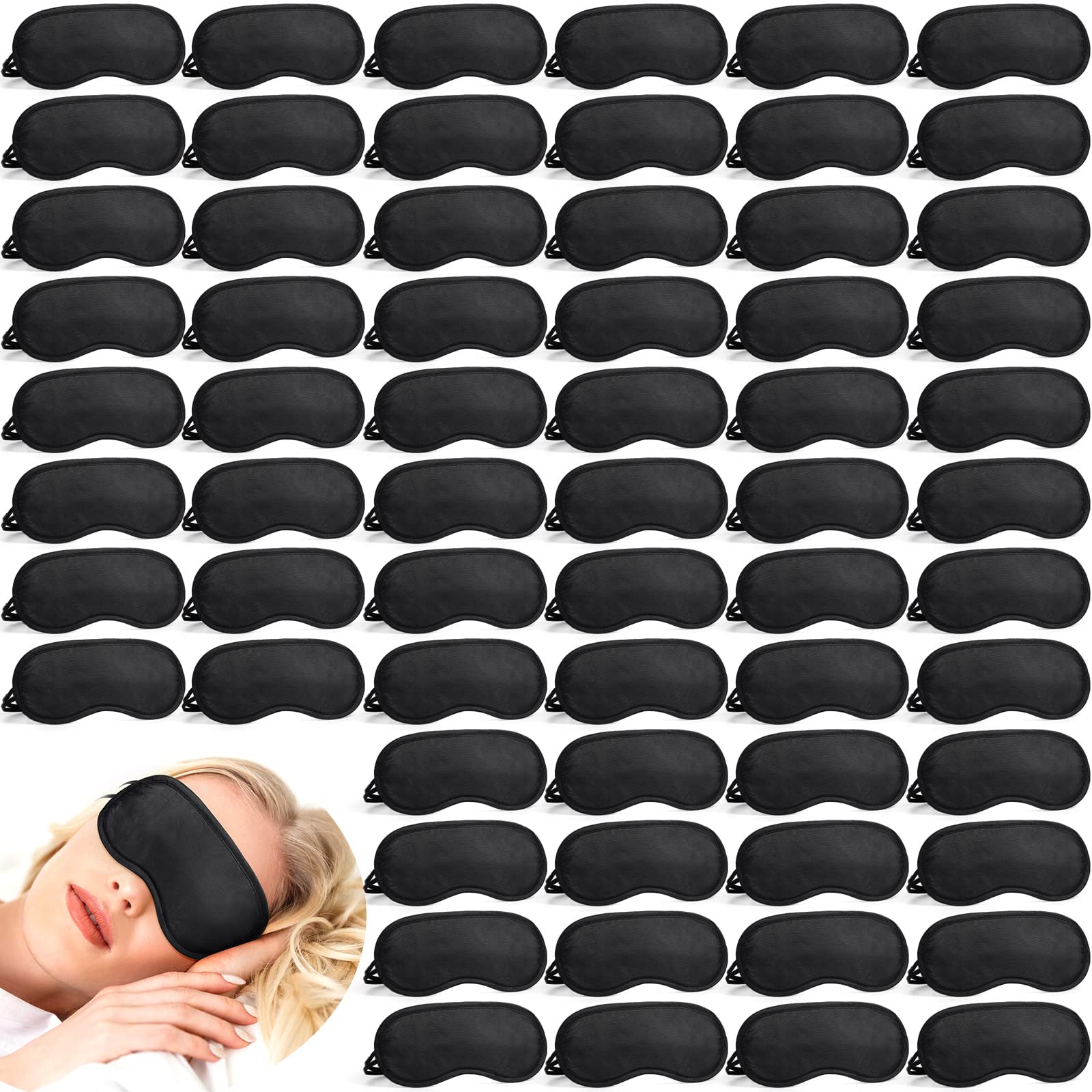 Tarpop 200 Pcs Eye Mask Sleeping Blindfold Eye Cover with Adjustable ...