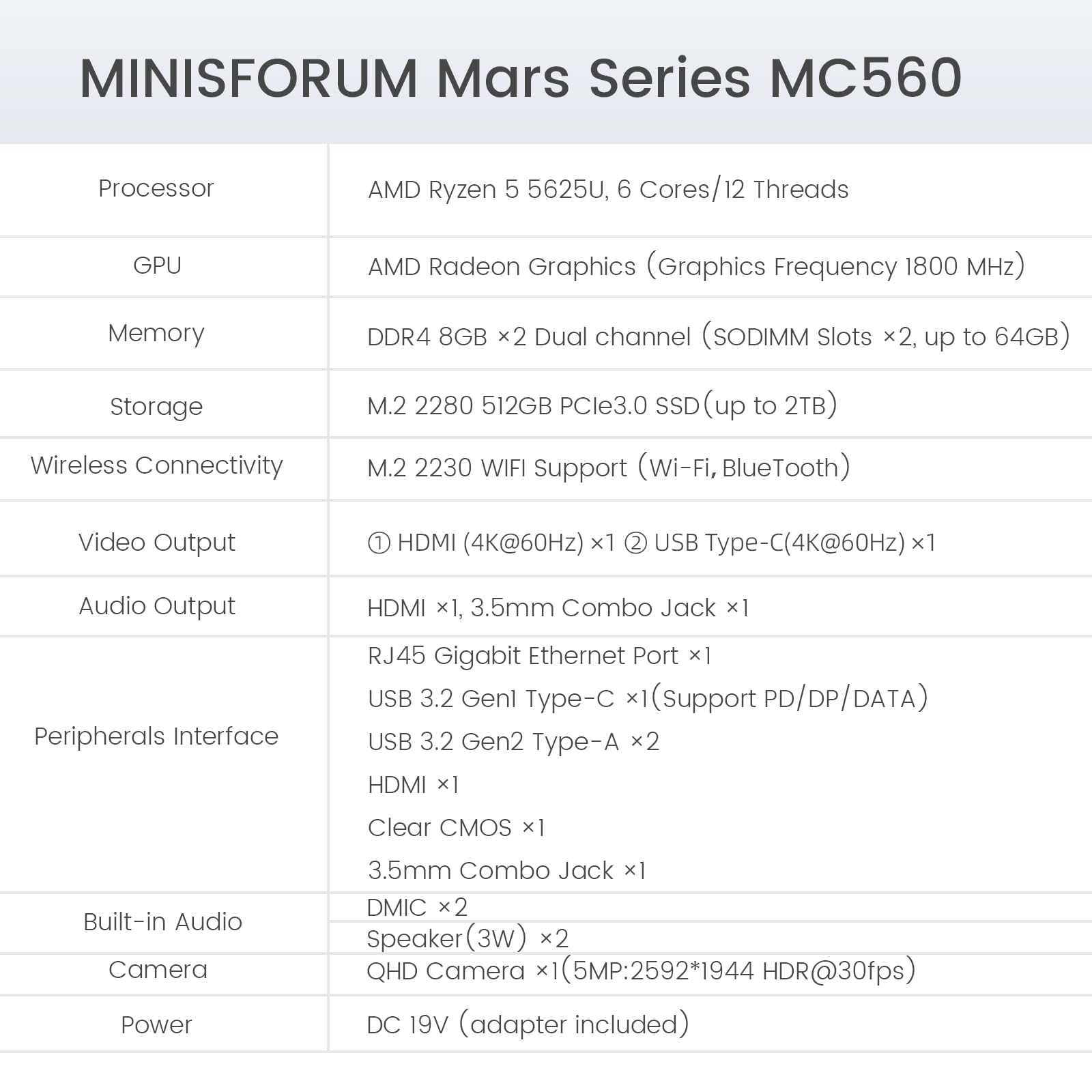 Mua MINISFORUM MC560 Mini PC AMD Ryzen 5 5625U 16GB RAM 512GB SSD Mini Desktop Computer with 2 ...