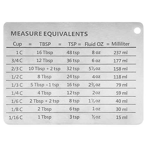 Kitchen Conversion Chart, Kitchen Magnets For Refrigerator, Measurement ...
