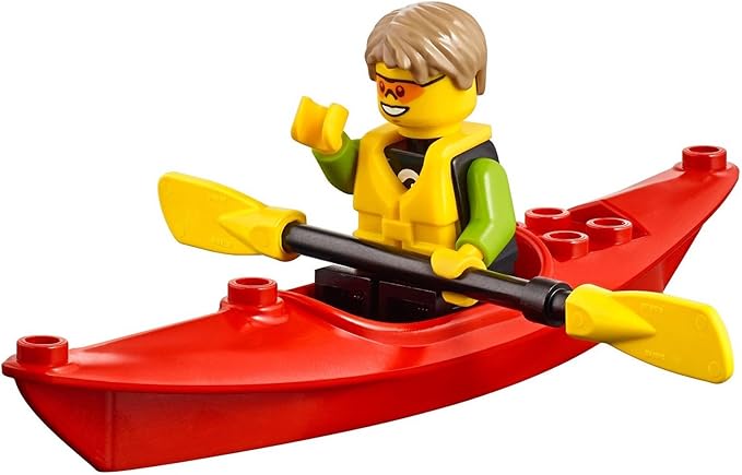 LEGO Kayaker minifigure complete with kayak from set 60153: Amazon.co ...