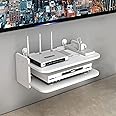 Amazon.com: White Floating TV Stand 17.7in, 2 Tiers Mini Set-top Box ...