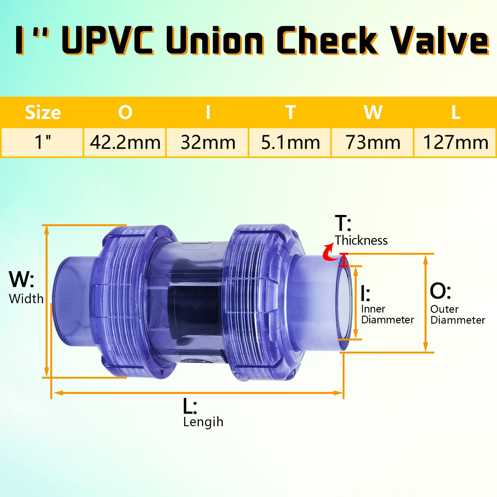 Mua Clear UPVC Check Valve, 1inch Slip Swing Full Port Utility Double ...