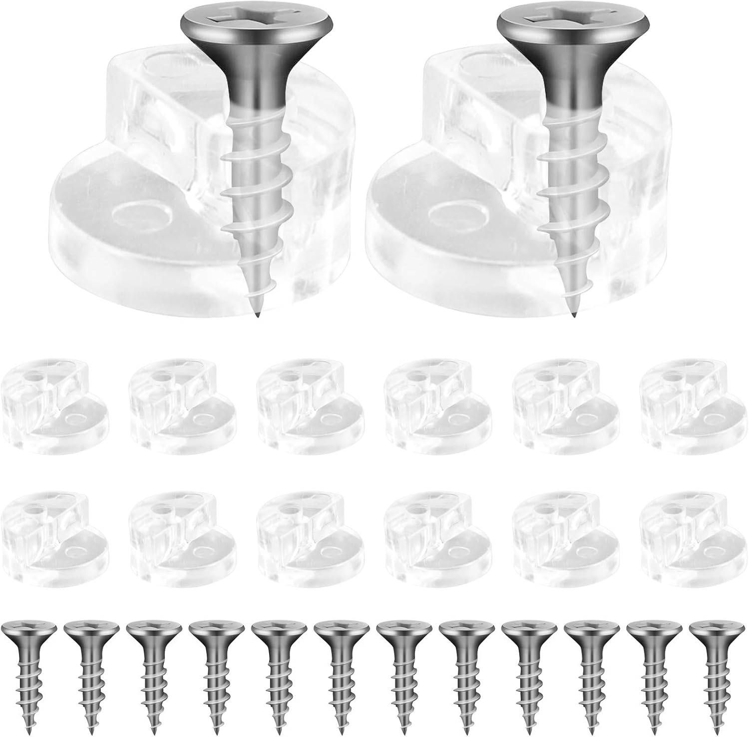 Glass Door Retainer Clips Kit, JUPSK Glass Cabinet Clips, Plastic Glass ...