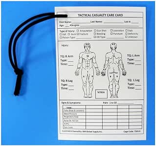 Amazon.com: Tactical Combat Casualty Care Card Treatment Documentation ...