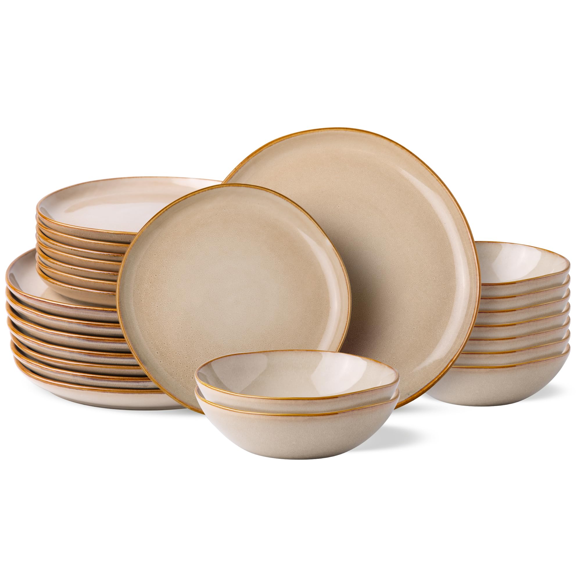 AmorArc Ceramic Dinnerware Sets,Handmade Reactive Glaze Plates and ...