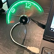 Amazon.com: ONXE USB LED Clock Fan with Real Time Display Function,USB Clock Fans,Silver,1 Year ...