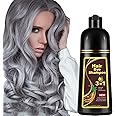 Amazon.com : Instant Silver Gray Hair Color Shampoo,Hair Dye Shampoo 3 in 1 for Women Men,Long ...