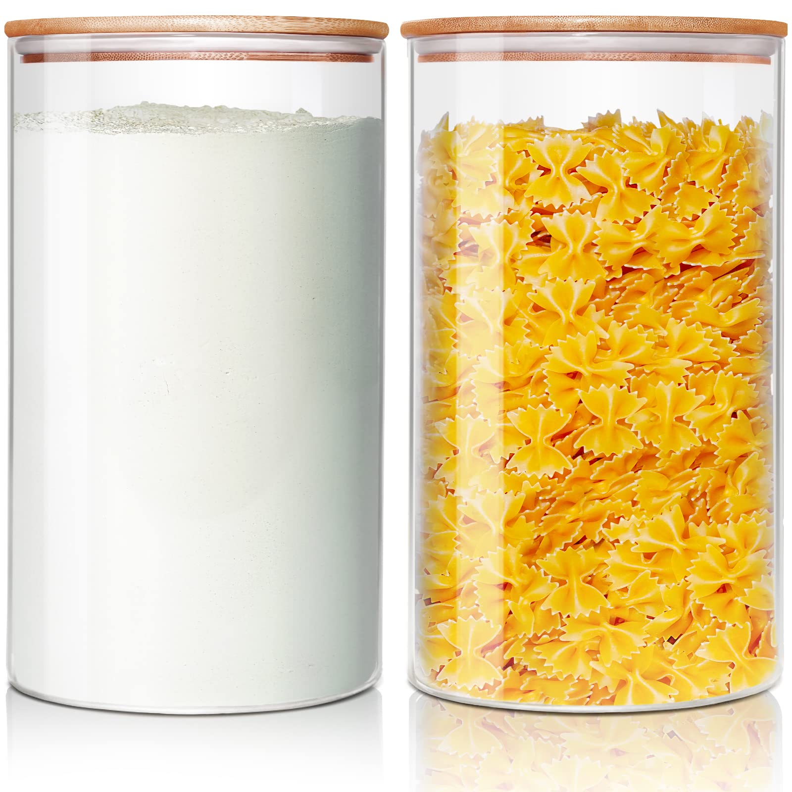 HomArtist Large Glass Flour and Sugar Containers 180oz x2 [Set of 2 ...