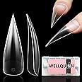 Amazon.com: Wellquinn Cat Claw Nail Tips Curved Stiletto Full Cover ...