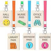 Amazon.com: Sabary 6 Sets Hall Pass Lanyards and School Passes Set ...