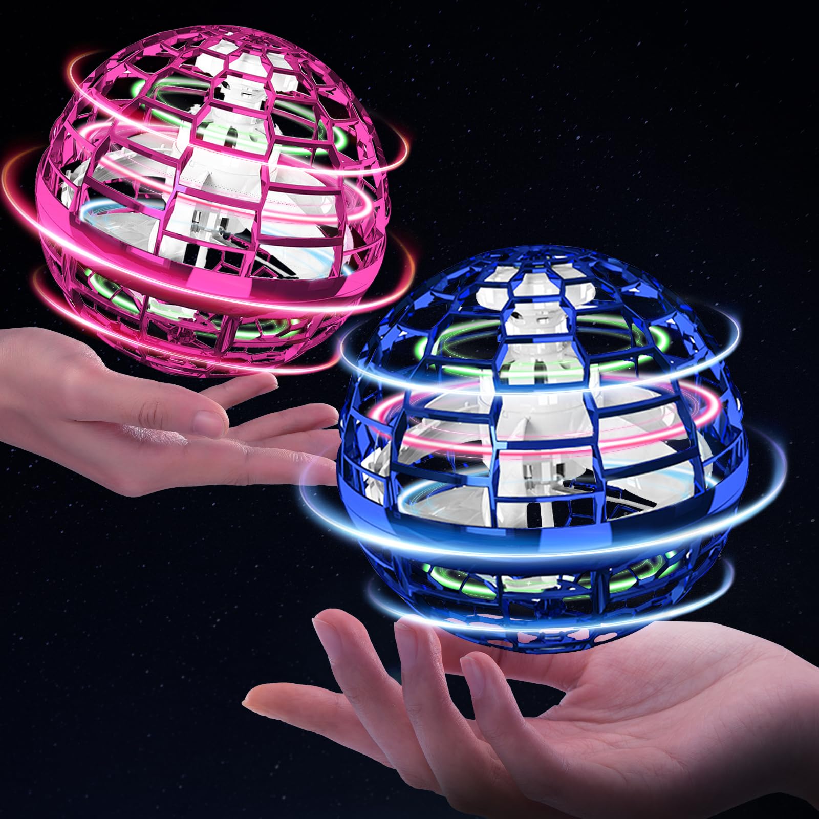 2024 Flying Orb Ball Upgraded Galaxy Orb Ball with RGB Lights, 360 ...