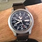 Seiko Men's SNK807 Seiko 5 Automatic Blue Canvas Strap Watch: Seiko ...