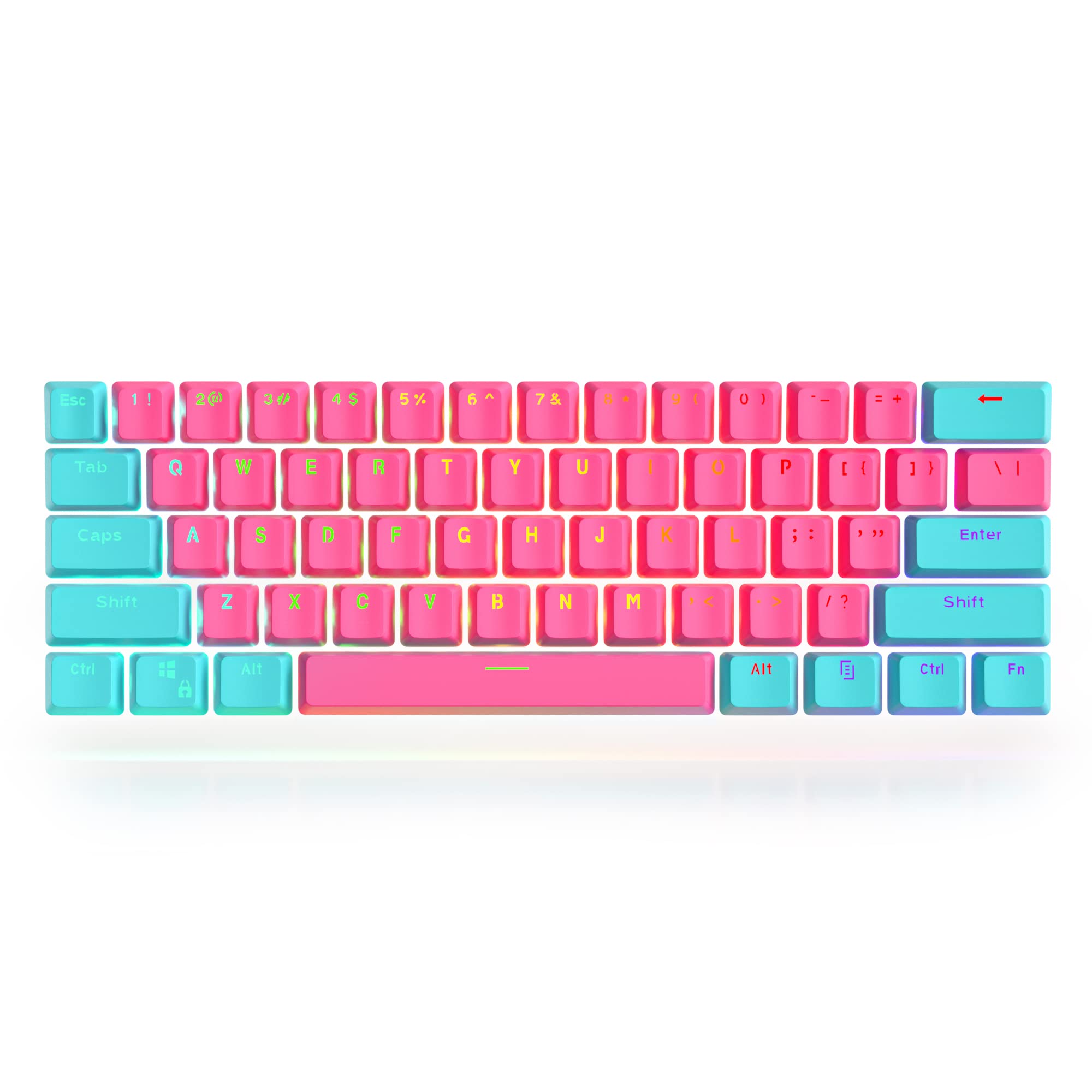 Mua Guffercty kred 61 Keycaps 60 Percent Miami Keycaps Set PBT Keycap ...