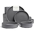 Amazon.com | over&back 16-Piece Stackable Dinnerware Dish Set ...