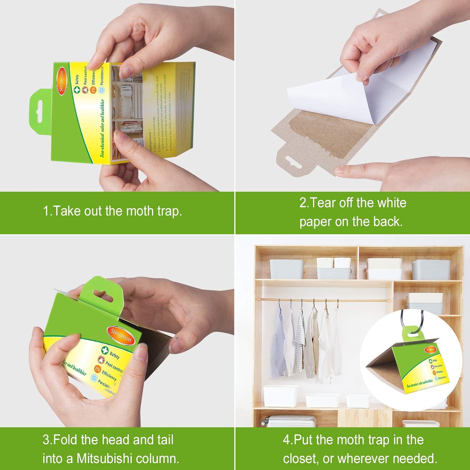 Stingmon 10 pieces moth protection clothes moth trap pheromone trap ...