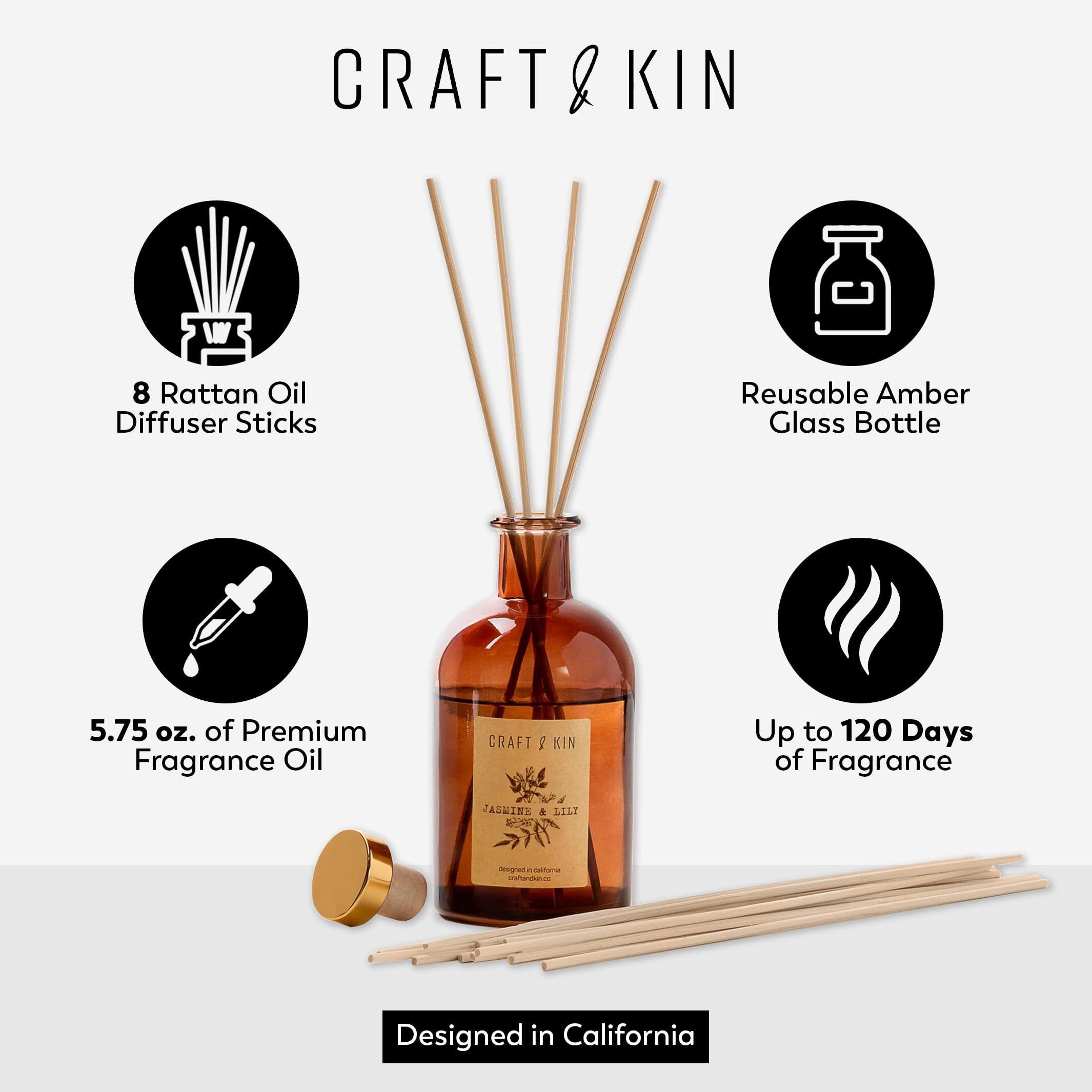 Mua Craft & Kin Lily & Jasmine Diffuser Reed Diffuser | All Natural ...