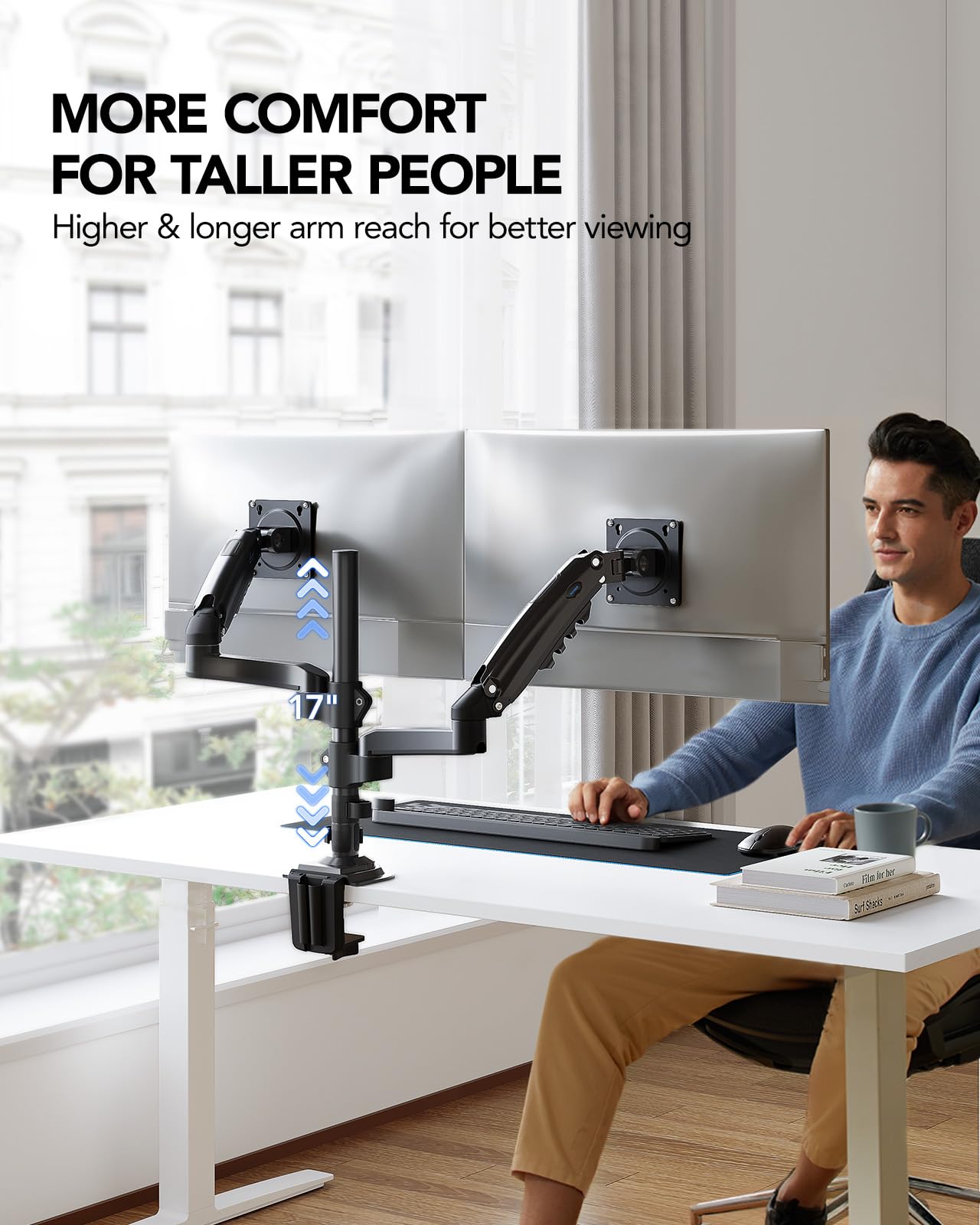 Mua 13-32 Inch Dual Monitor Stand, Gas Spring Dual Monitor Mount ...