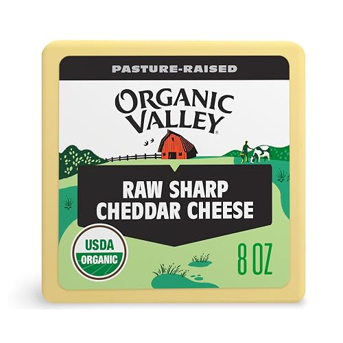 Organic Valley Cheddar Cheese, Sharp, Made with Raw Milk, Non GMO, RBST ...