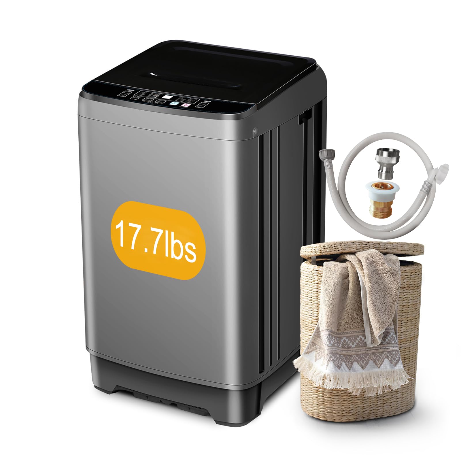 Zyerch Portable Washing Machine 17.7lbs Full-Automatic Compact Washer ...