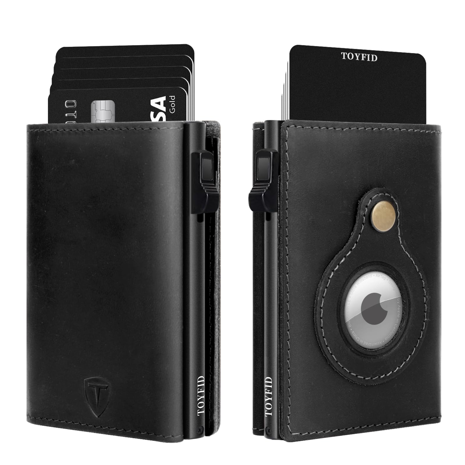 Minimalist Wallet for Men - Pop Up Wallet with Holder for AirTag,Men's ...