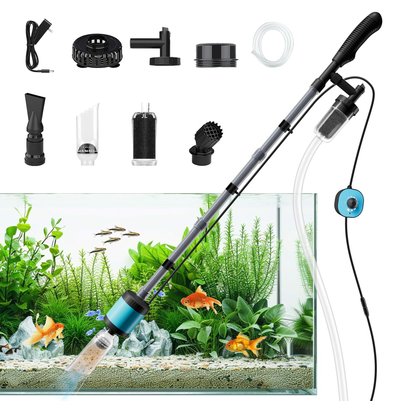 lives 12V Gravel Vacuum for Aquarium?[Upgraded Variable Frequency Motor ...