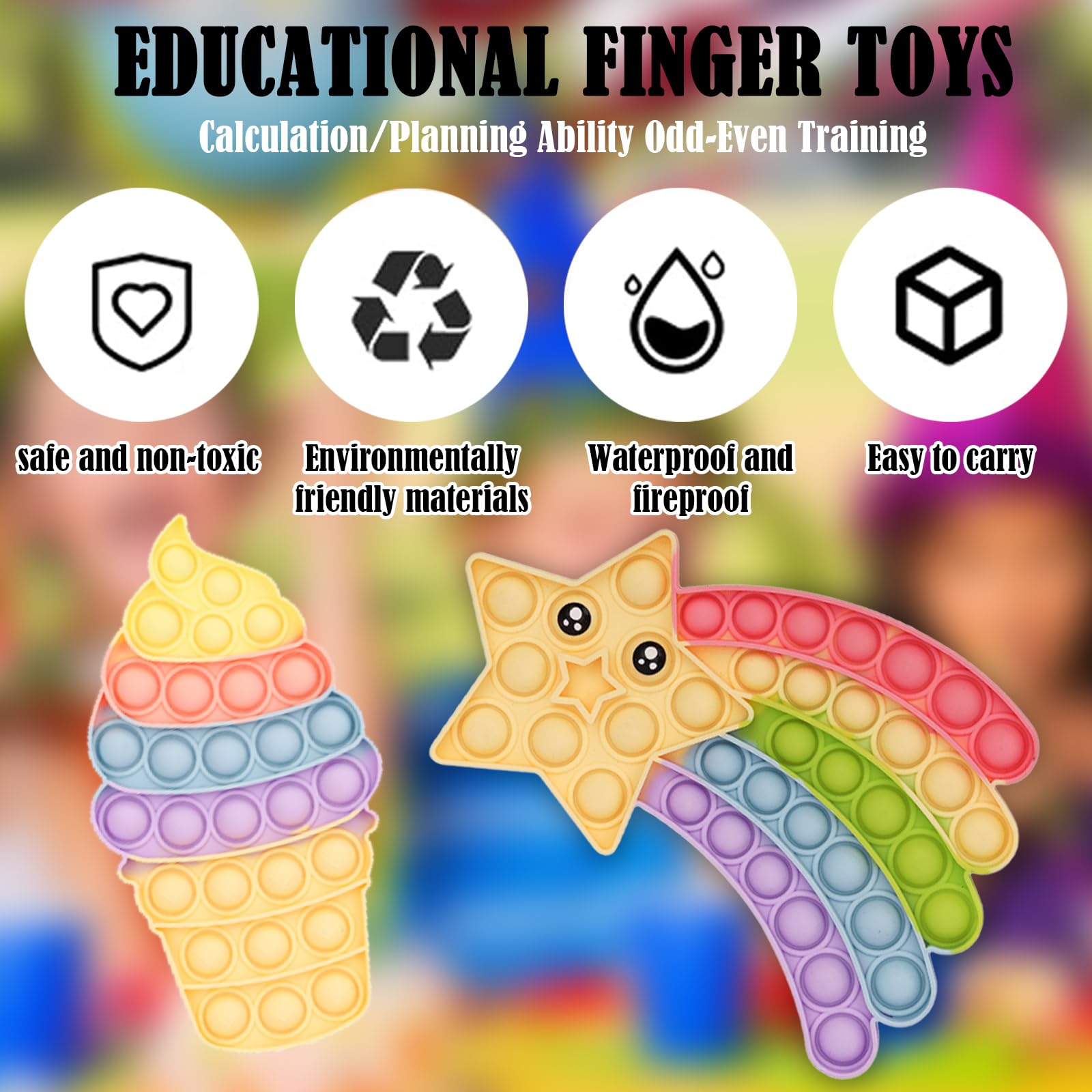 Mua 2PCS Fidget Toy, Push Pop Fidget Toy, Bubble Poppet Fidget Toy ...