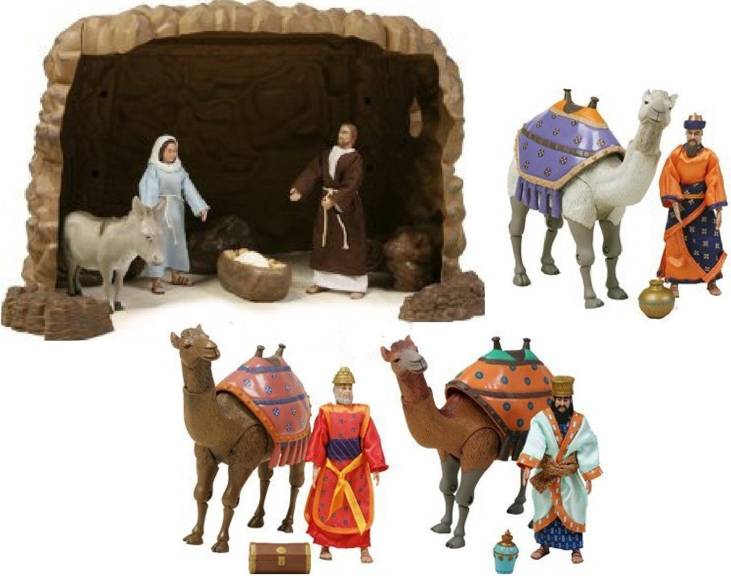 Amazon.com: CHRISTMAS NATIVITY Jesus Mary Joseph THREE WISE MEN Camels ...