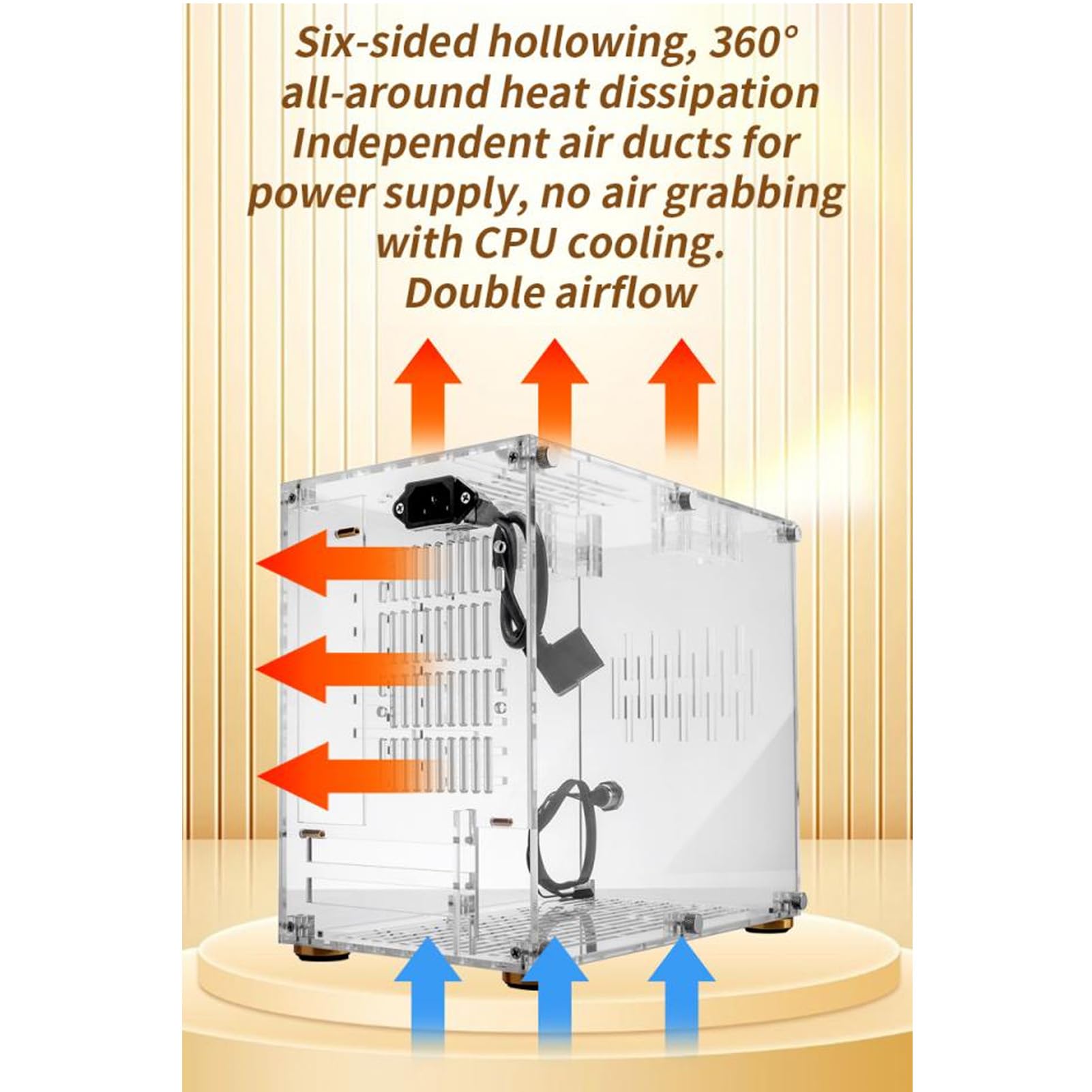 Mua Clear Acrylic Mini ITX PC Case, Mini ITX Computer Case, 360 Degrees ...