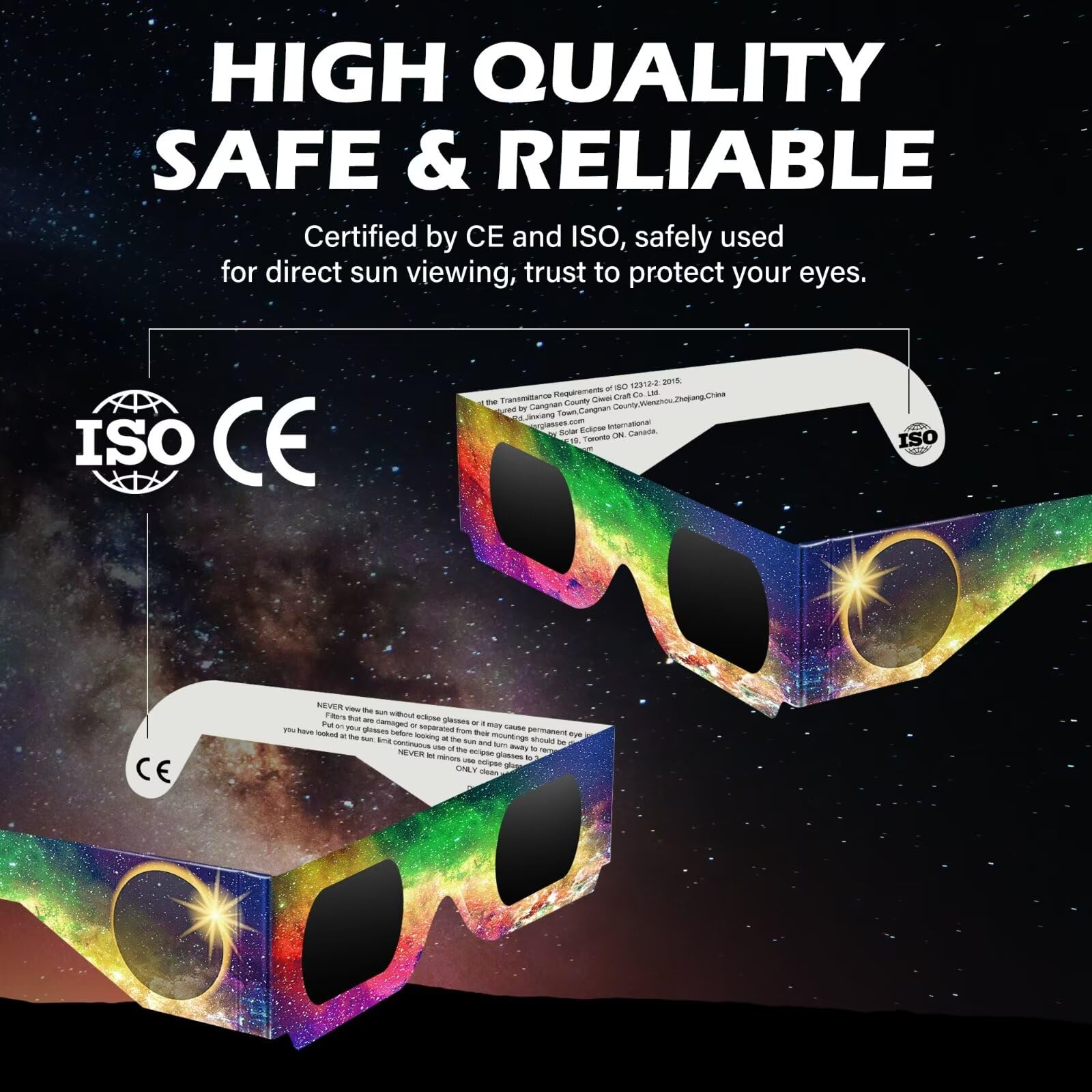 Mua TOSWAKE 12 Pack Solar Eclipse Glasses 2024, CE & ISO 12312-2 ...