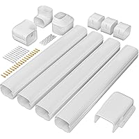 Amazon.com: Cestluck 4'' 14 Ft Mini Split Line Cover Set, PVC Decorative Pipe Line Cover Kit for ...