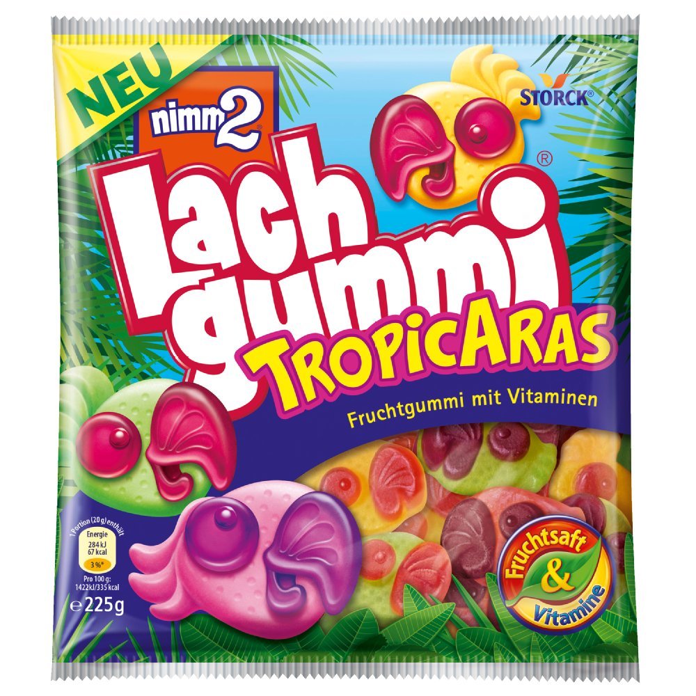 nimm2 Lachgummi TropicAra, 225 g: Amazon.de: Lebensmittel & Getränke